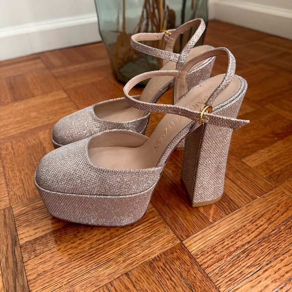 Stuart Weitzman | Shoes | Stuart Weitzman Sky High Metallic Platforms ...